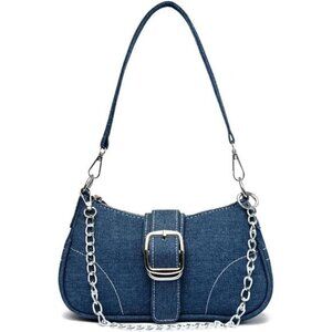 Bags | Denim Quilted Mini Crossbody Bag Trendy Shoulder Purse | Poshmark